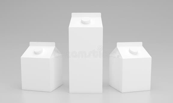 Three Milk Pack and Two Half Liter Liters Carton Mockup Template Stock ...