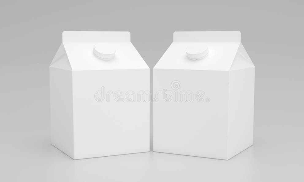 Two Milk Pack Half Liters Mockup Template Stock Illustration ...
