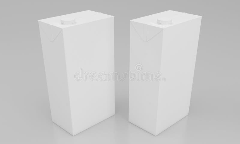 Two Milk Pack One Liters Mockup Template Stock Illustration ...