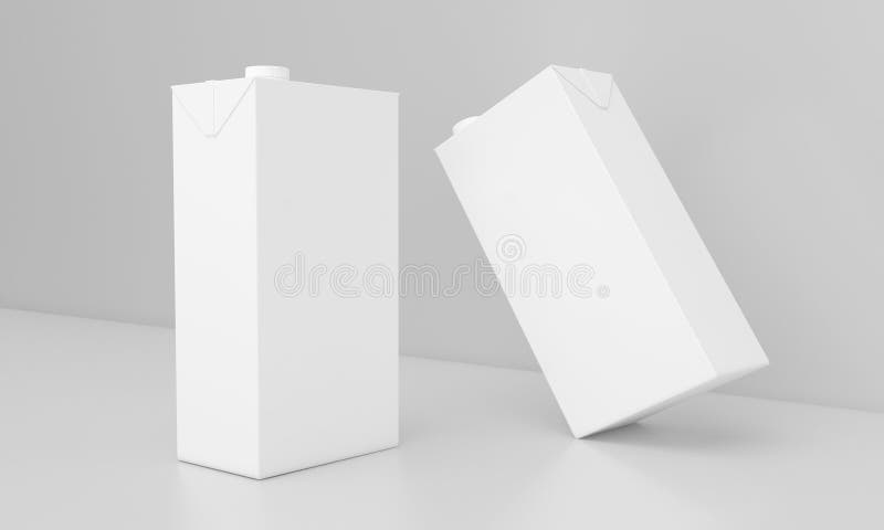 Two Milk Pack One Liters Mockup Template Stock Illustration ...