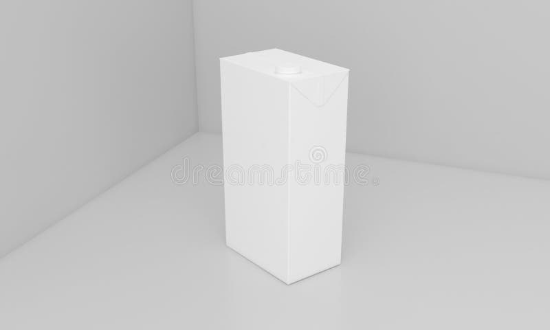 Milk Pack One Liters Mockup Template Stock Illustration - Illustration ...