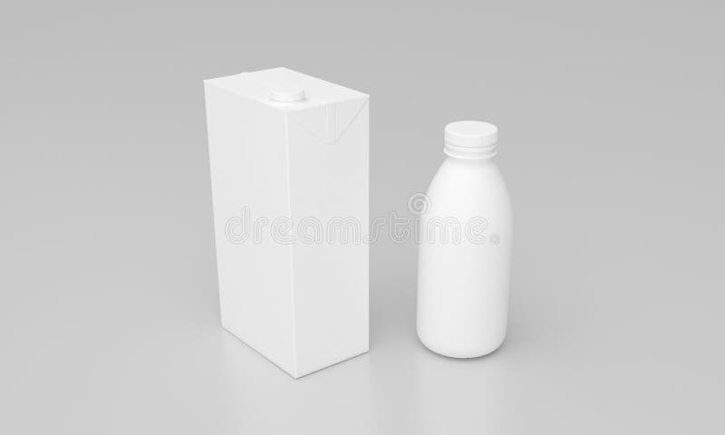 One Liter Pack and Bottle Mockup Template Stock Illustration ...