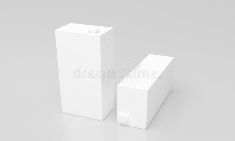 Two Milk Pack One Liters Mockup Template Stock Illustration ...