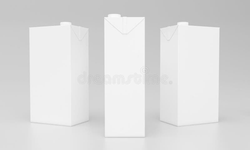 Three Milk Packaging One Liters Carton Mockup Template Stock ...