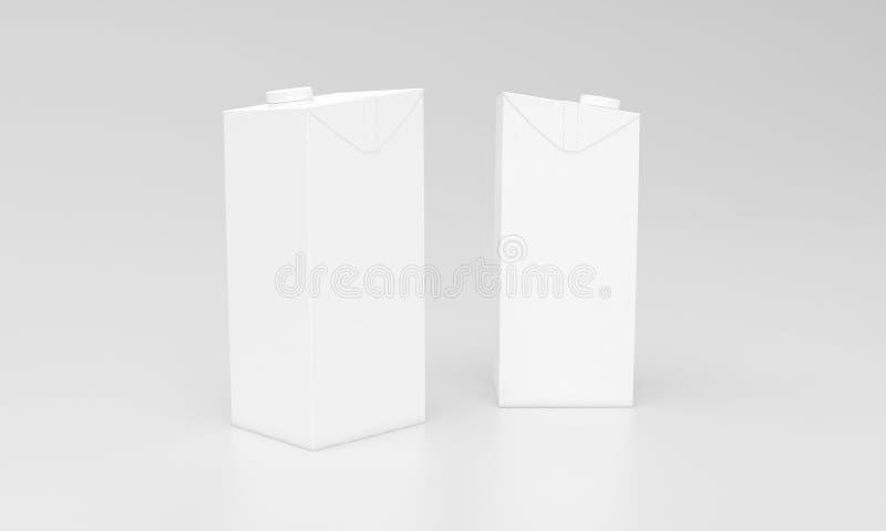 Two Milk Pack One Liters Mockup Template Stock Illustration ...
