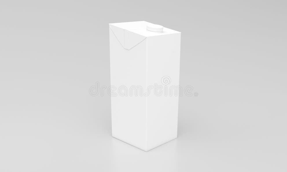 Milk Packaging One Liters Carton Mockup Template Stock Illustration ...
