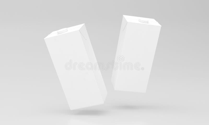 Two Milk Pack One Liters Mockup Template Stock Illustration ...