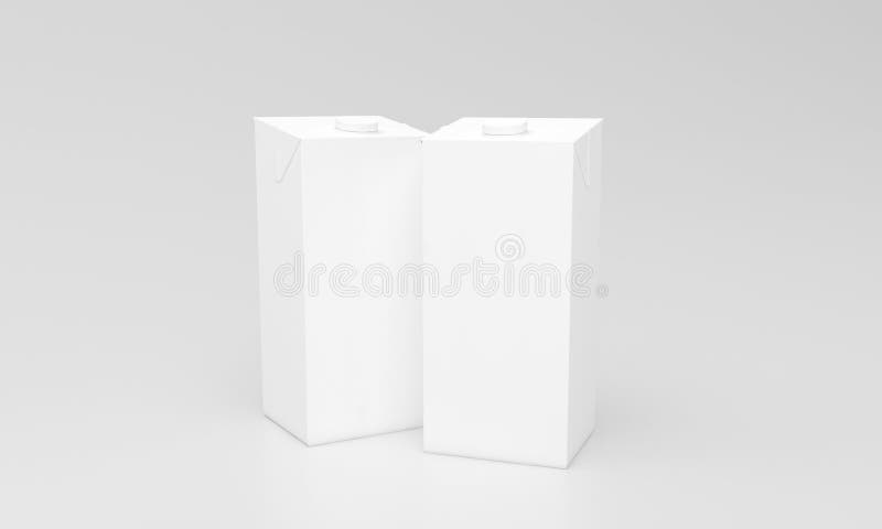 Two Milk Pack One Liters Mockup Template Stock Illustration ...
