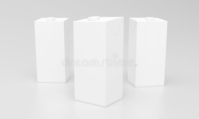 Three Milk Packaging One Liters Carton Mockup Template Stock ...