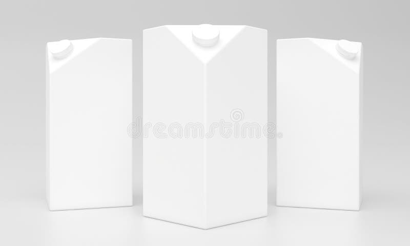 Three Milk Packaging One Liters Carton Mockup Template Stock ...