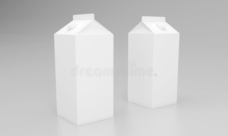 Two Milk Pack One Liters Mockup Template Editorial Image - Image of ...