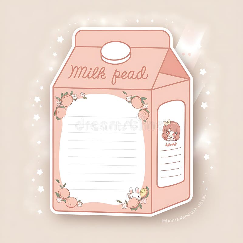 Milk Paper Box Art Design Illustration Stock Vector - Illustration of ...