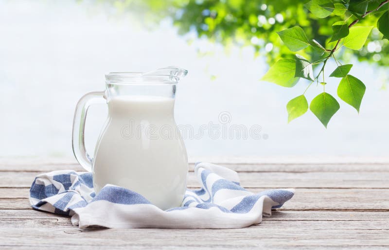 Milk in pitcher stock photo. Image of summer, dairy - 251386384