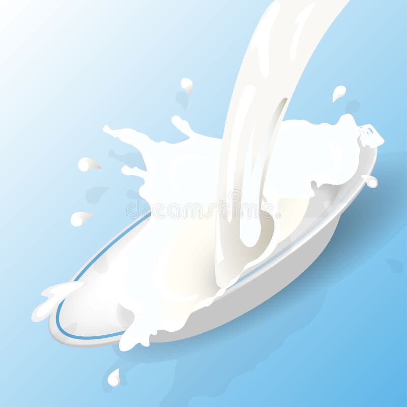 Milk Pouring Out,spill. Vector Stock Vector - Illustration of natural ...
