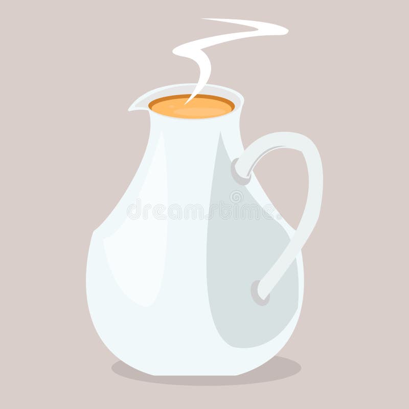 Milk pot with hot milk stock vector. Illustration of temperature - 83221220