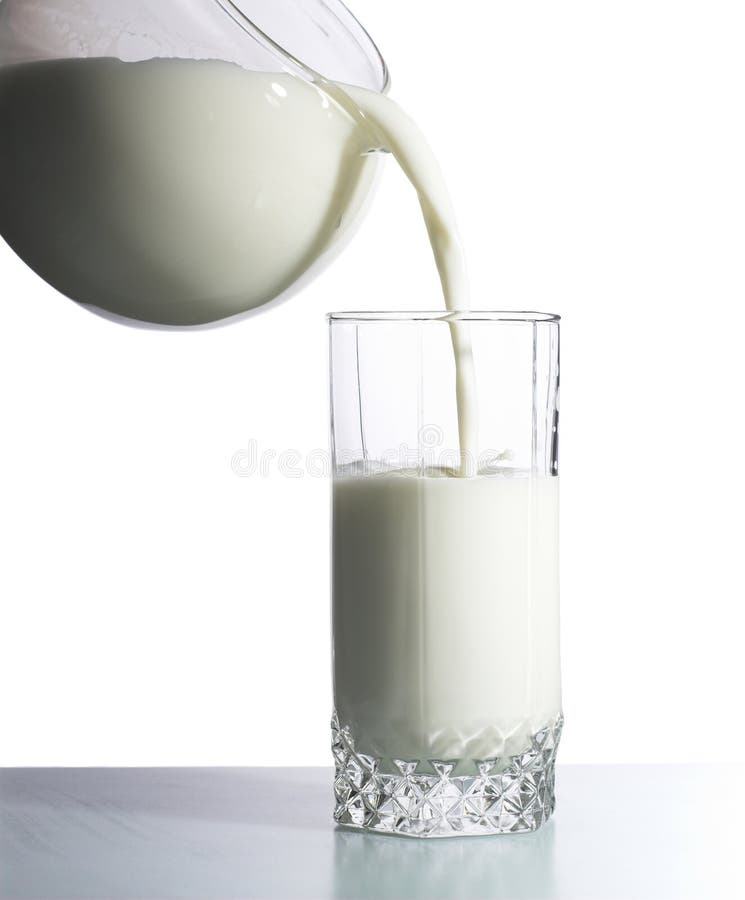 Milk Pouring into Empty Glass Stock Image - Image of flow, fresh: 4175719