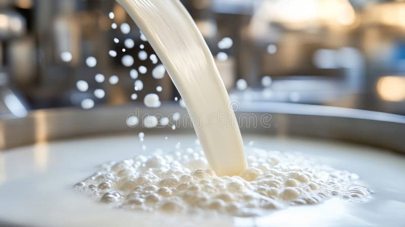 Milk Pouring into a Large Metal Container Stock Illustration ...