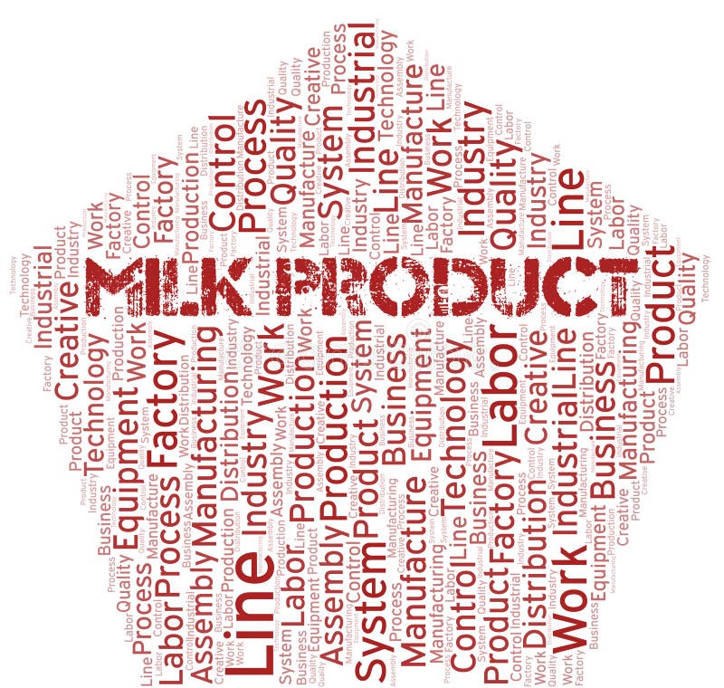 Milk Product Word Cloud Create with Text only. Stock Illustration ...