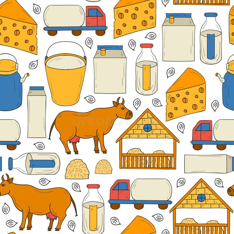 Milk production background stock illustration. Illustration of care ...