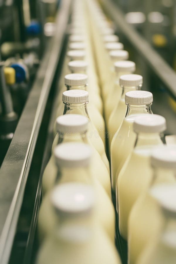 Milk Production Line stock image. Image of goods, machine - 358543455