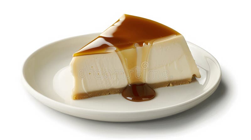Milk Pudding, Perfect Slice of Pudding with Caramel Syrup Stock ...