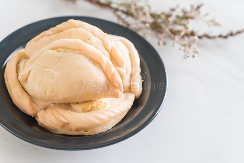 Milk puff with bean flavor stock image. Image of pastry - 99407841