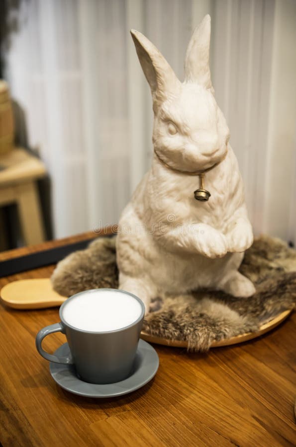 Milk with rabbit stock photo. Image of latte, aroma, delicious - 91410048