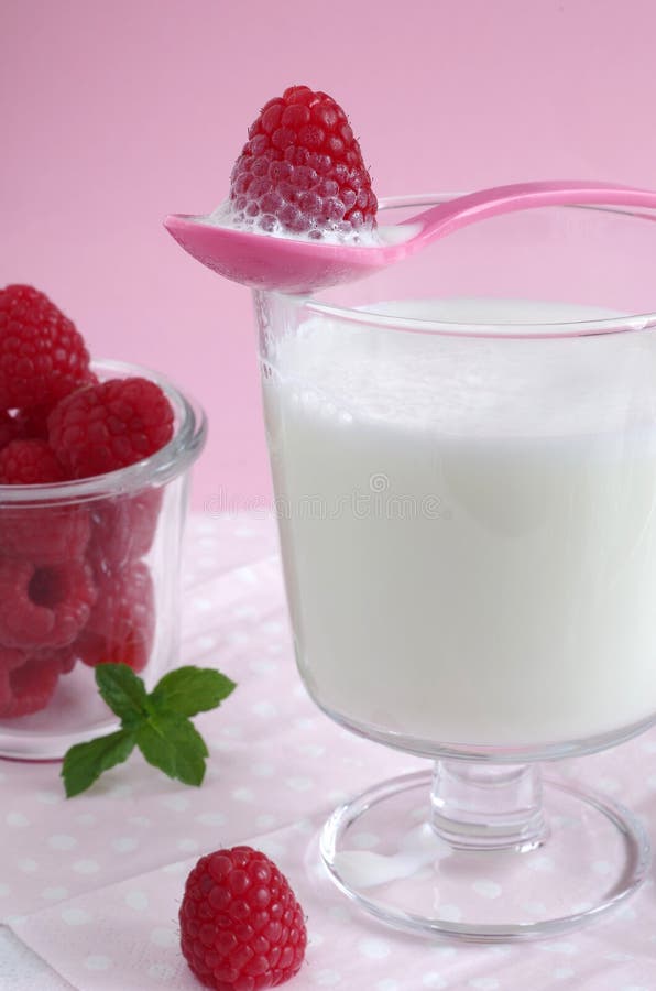Milk and raspberry stock photo. Image of dairy, berries - 62185738