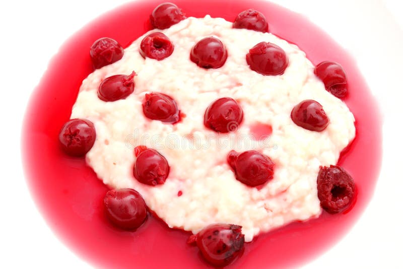 Milk rice with cherries stock photo. Image of dessert - 33032352