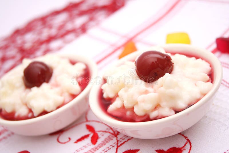 Milk rice with cherries stock photo. Image of milkrice - 37198058
