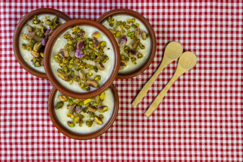 Milk Rice in Pottery Bowl Flat Lay, Copy Space Stock Photo - Image of ...