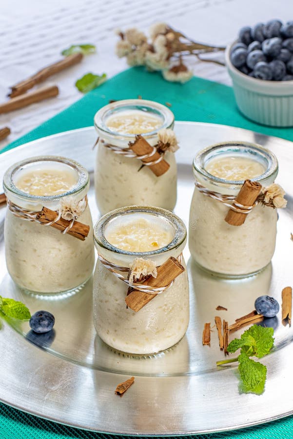 Milk Rice Pudding in Pot with Cinnamon Stock Image - Image of pudding ...