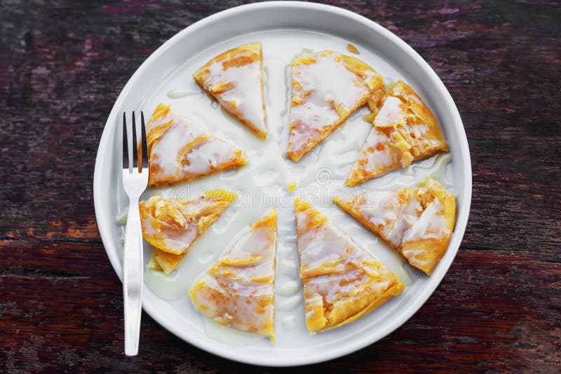 Milk Roti, Dessert, Snacks, Cut into Pieces and Serve on the Table ...