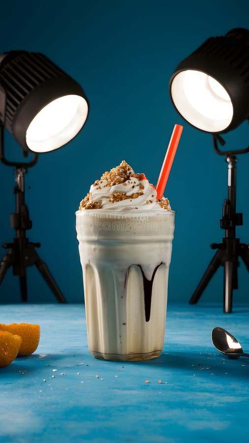 Milk Shake Beautifully Illuminated in a Studio Light Setting Stock ...
