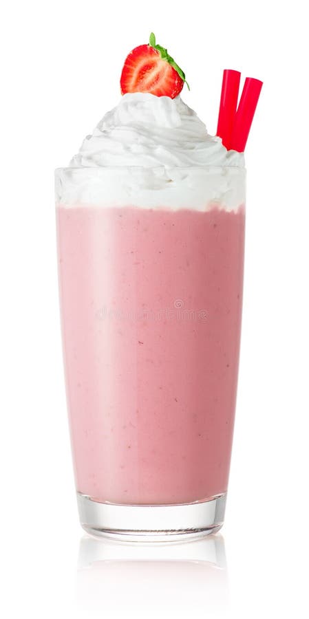 Milk Shake Da Morango No Vidro Imagem de Stock - Imagem de leite, vidro ...