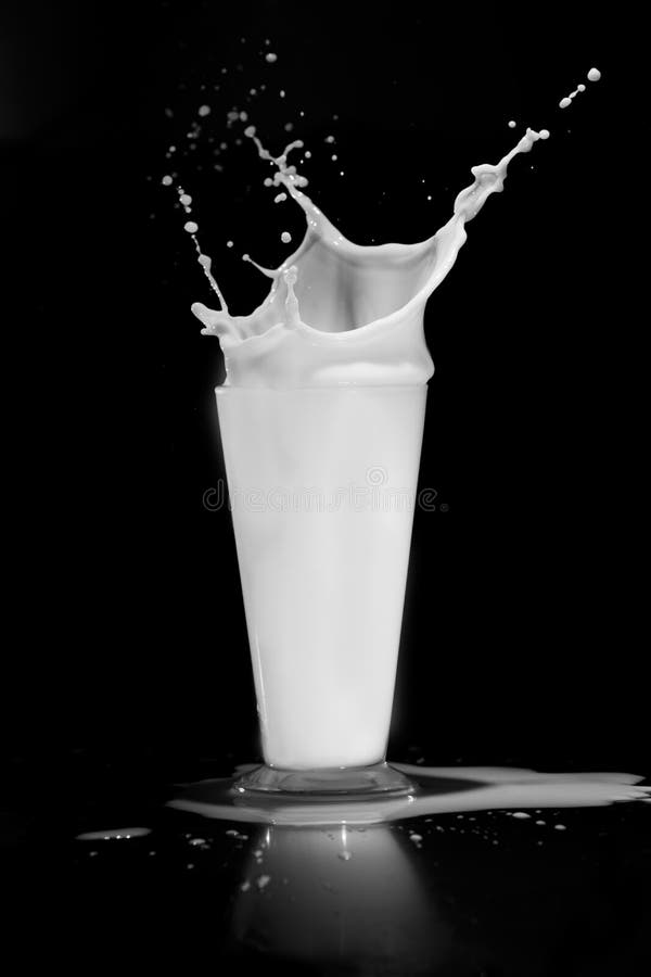 Milk Splash on Black Background Stock Image - Image of drop, collection ...