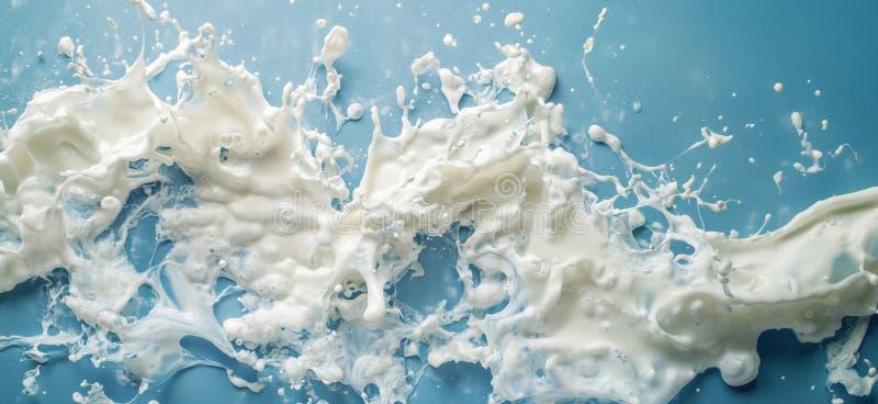 Milk Splash on Blue Background Creating Dynamic and Artistic Visual ...