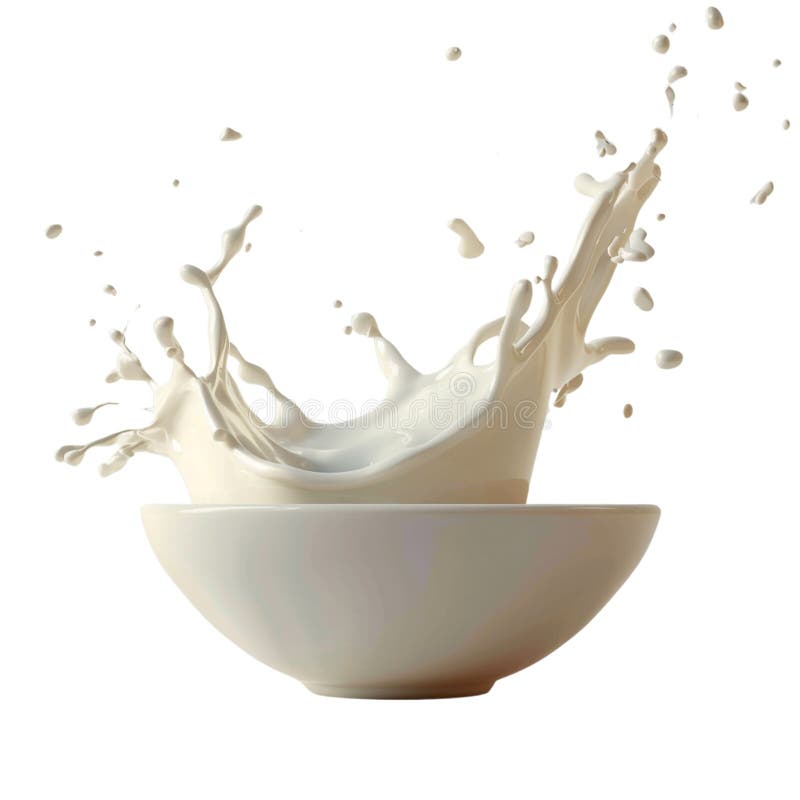 Milk Splash in Bowl stock photo. Illustration of nutritious - 348125644