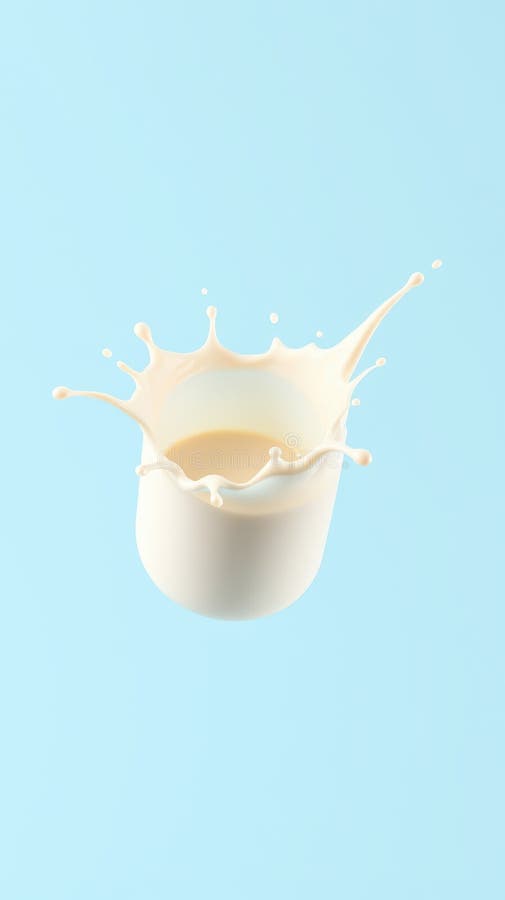 Milk Splash Created from a Container Against a Light Blue Background ...