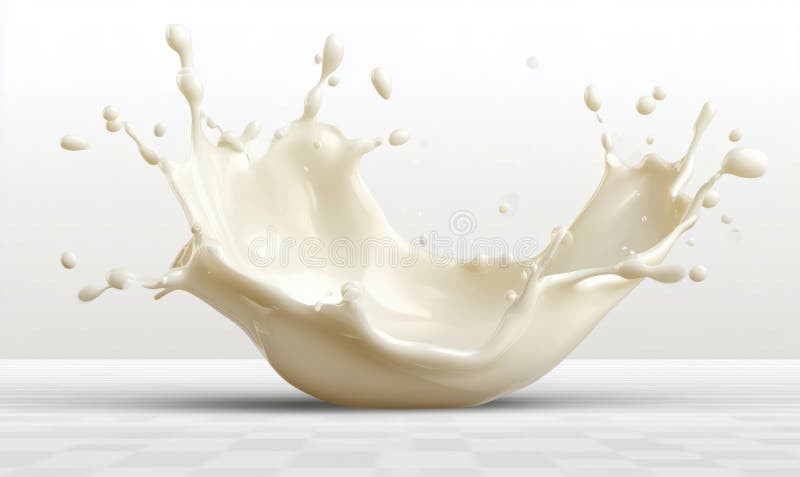 Milk Splash Creating Dynamic Motion Effect on White Background Stock ...