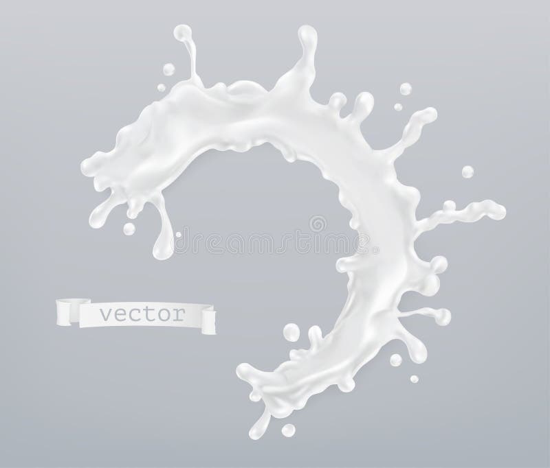 Milk Splash. 3d Vector Element Stock Vector - Illustration of cocktail ...