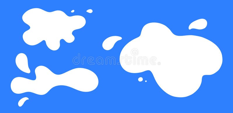 Milk Splash Flat Simple Background Silhouette, White on Blue. Stock ...