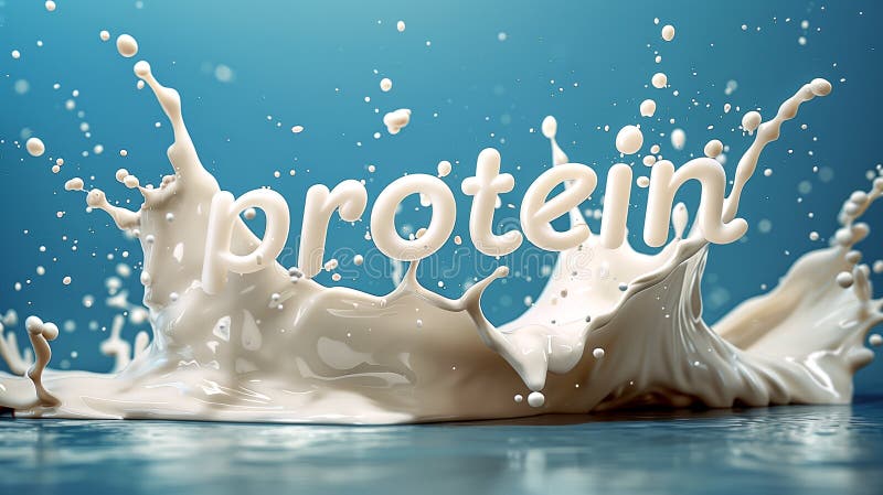 Protein Splash with Letters in Milk Stock Illustration - Illustration ...