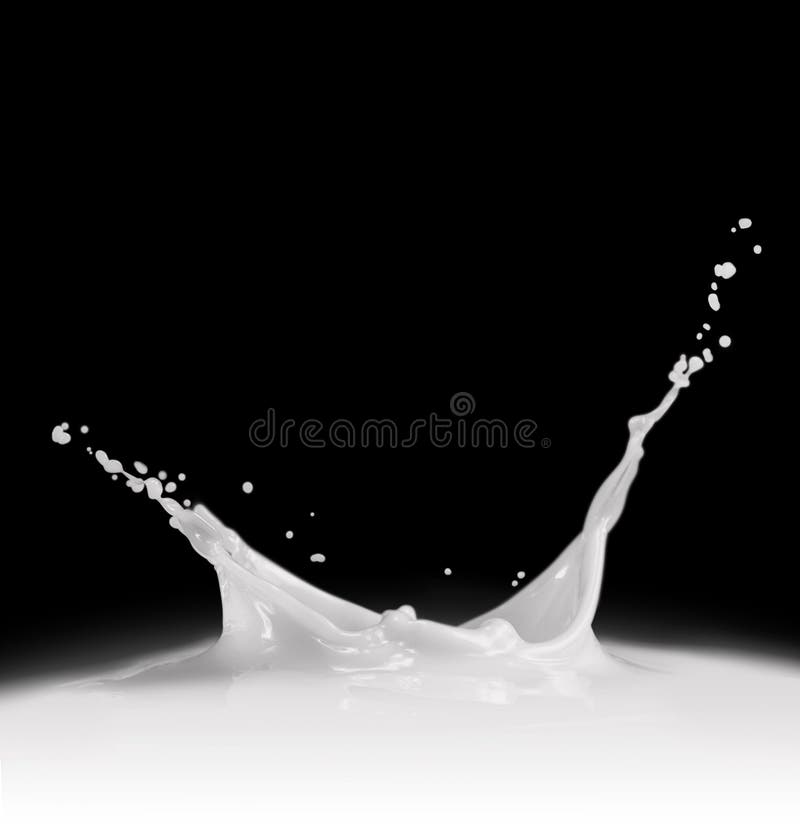 Milk Splash Isolated on Black Stock Photo - Image of lifestyle, healthy ...