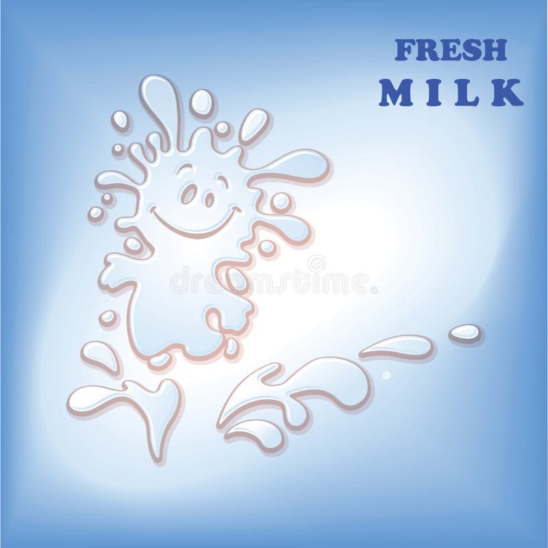 Milk Splash Funny Cheerful Cartoon Character Stock Vector ...