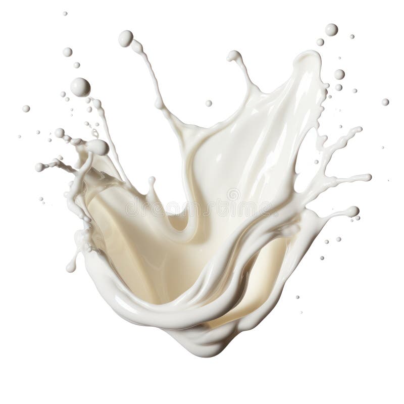 Milk Splash Isolated on White Transparent Background Stock Illustration ...