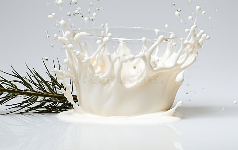 Milk Splash Pine Nut Clear Background Stock Illustration - Illustration ...