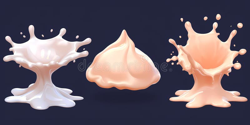 Milk Splash Set with Assorted Shapes - a Group of Liquid Splashes Stock ...