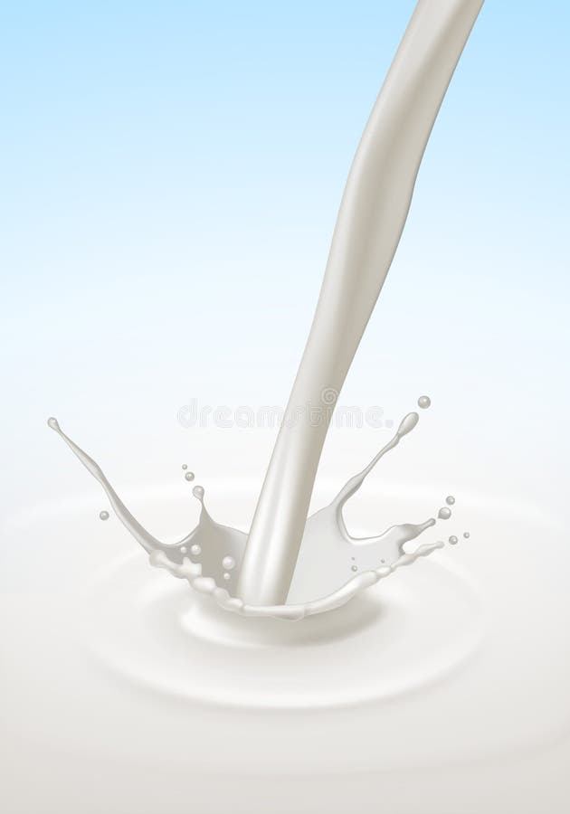 Vector Milk Splash Stream Flow from Glass Jug Background Stock Vector ...