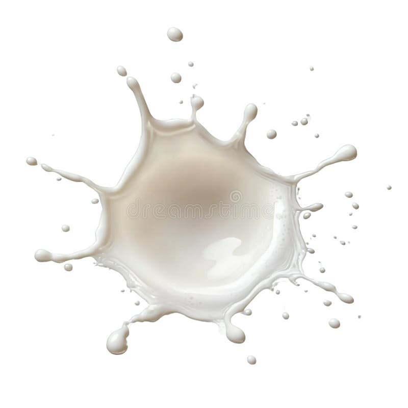 Milk Splash, Yogurt Splash Close-up on Transparent Background As a ...